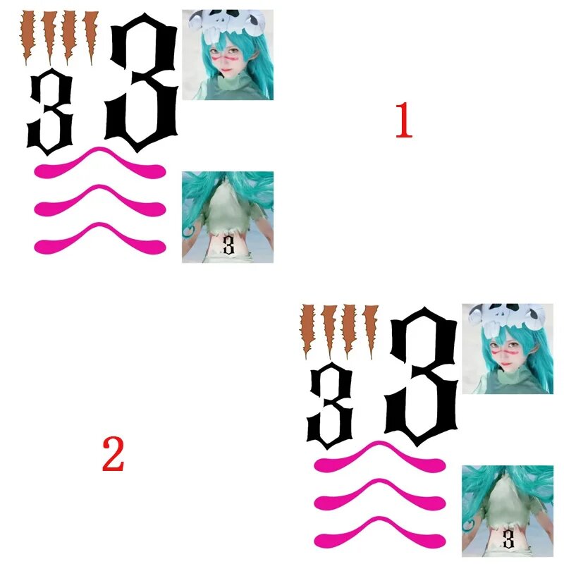 Наклейки-тату Neliel Tu, Цвет: Two tattoo stickers