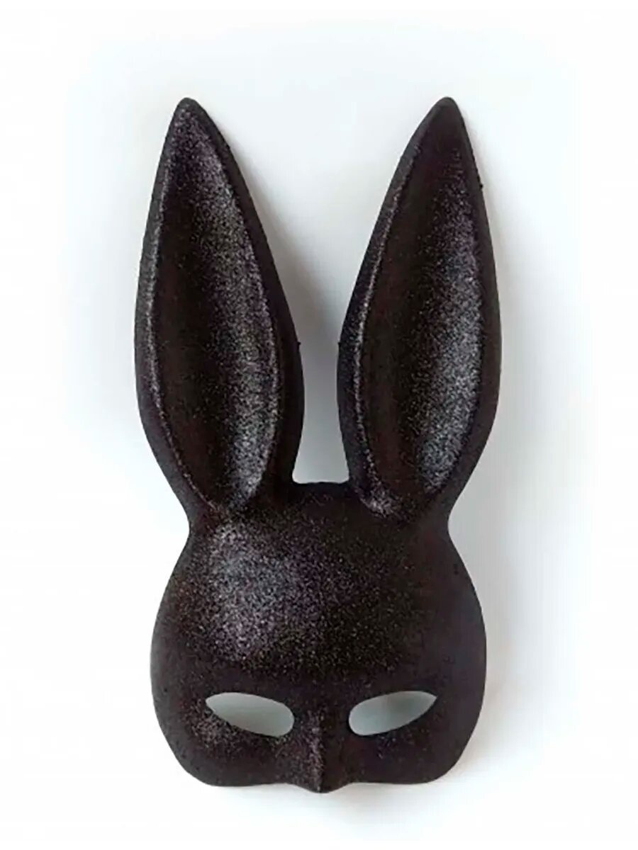 Маска Сфера "Кролик Плэйбой", маска Зайца карнавальная, пластик, с блестками, черная