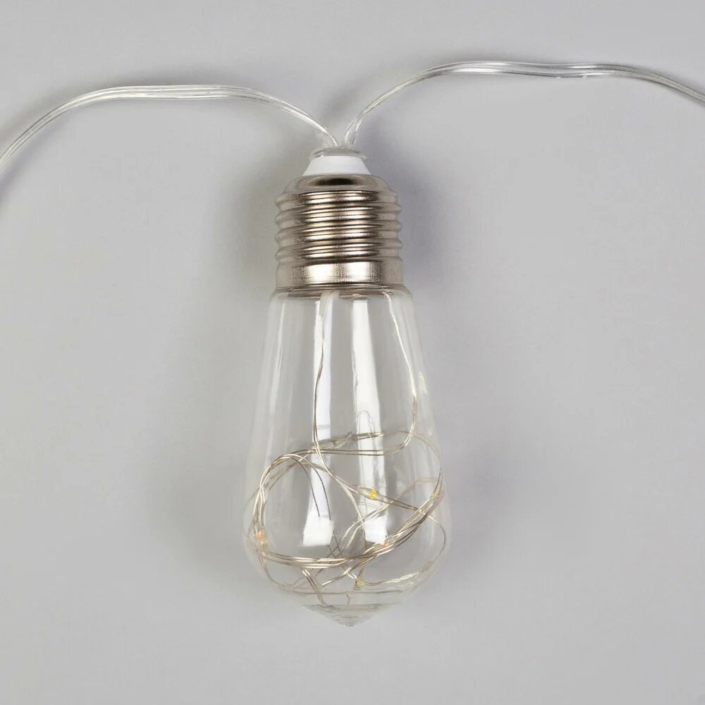 Нить Luazon ROSA 3 м, с насадками Лампа 8 см, IP20, Н. С. LED-80-12V, 8 режимов, белый 6929847, белый — фото 1