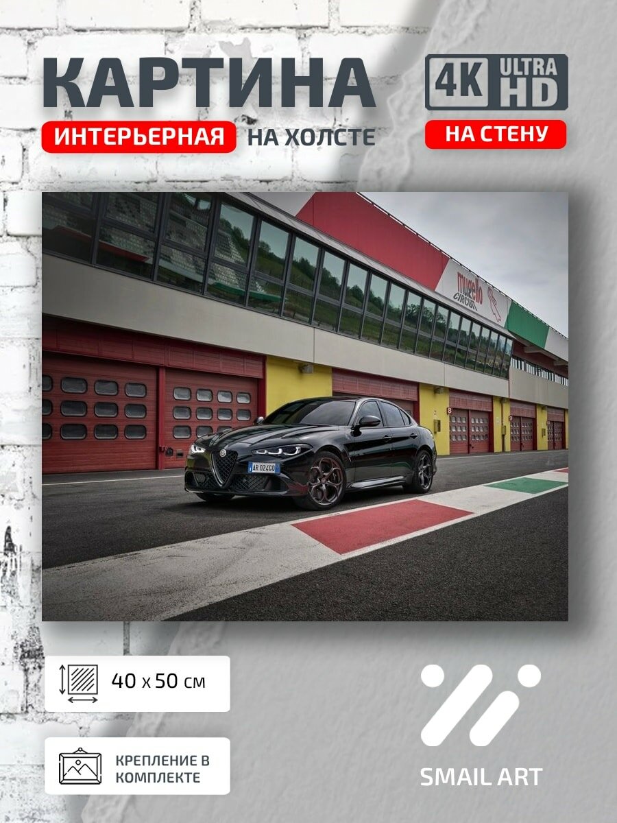 Картина на холсте интерьерная 40 на 50 на стену Giulia Quadrifoglio для офиса атмосфера