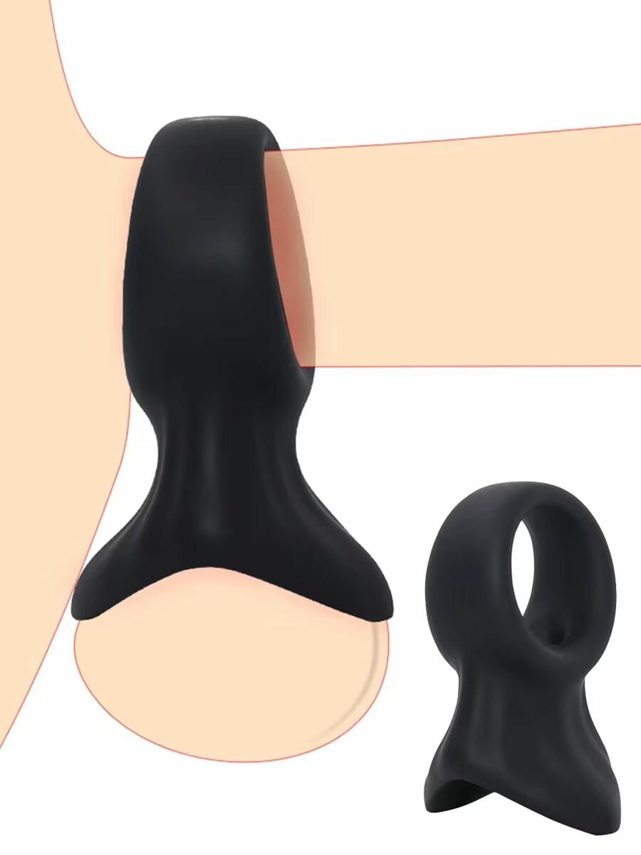 Силиконовая эластичная насадка на член и мошонку Ring With Ball Stretcher, 1шт