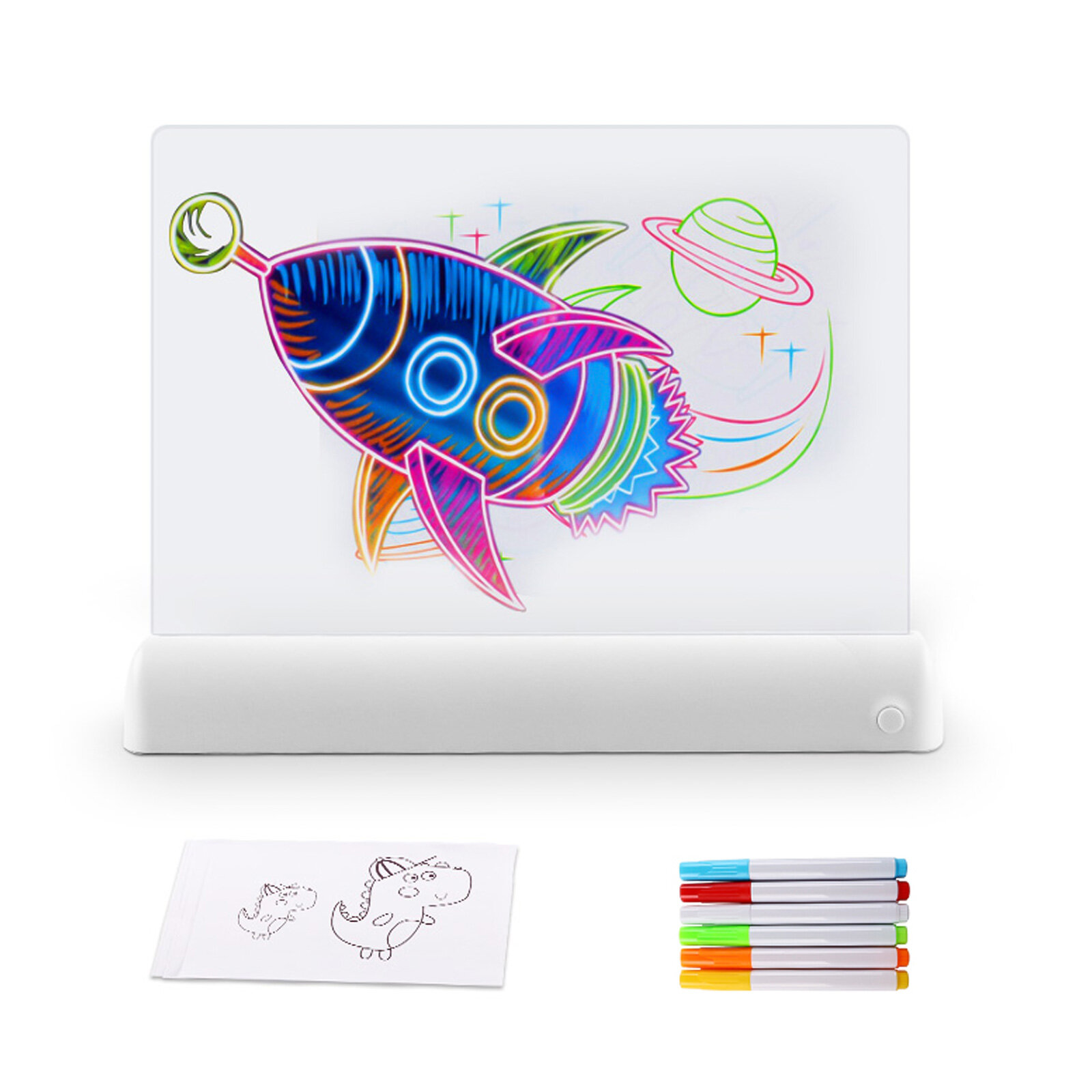 Детские планшеты для рисования с подсветкой, доски для рисования, разноцветные письменные доски, 3D волшебная доска для рисования со светодиодной подсветкой, светящаяся в темноте, развивающая игрушка для детей