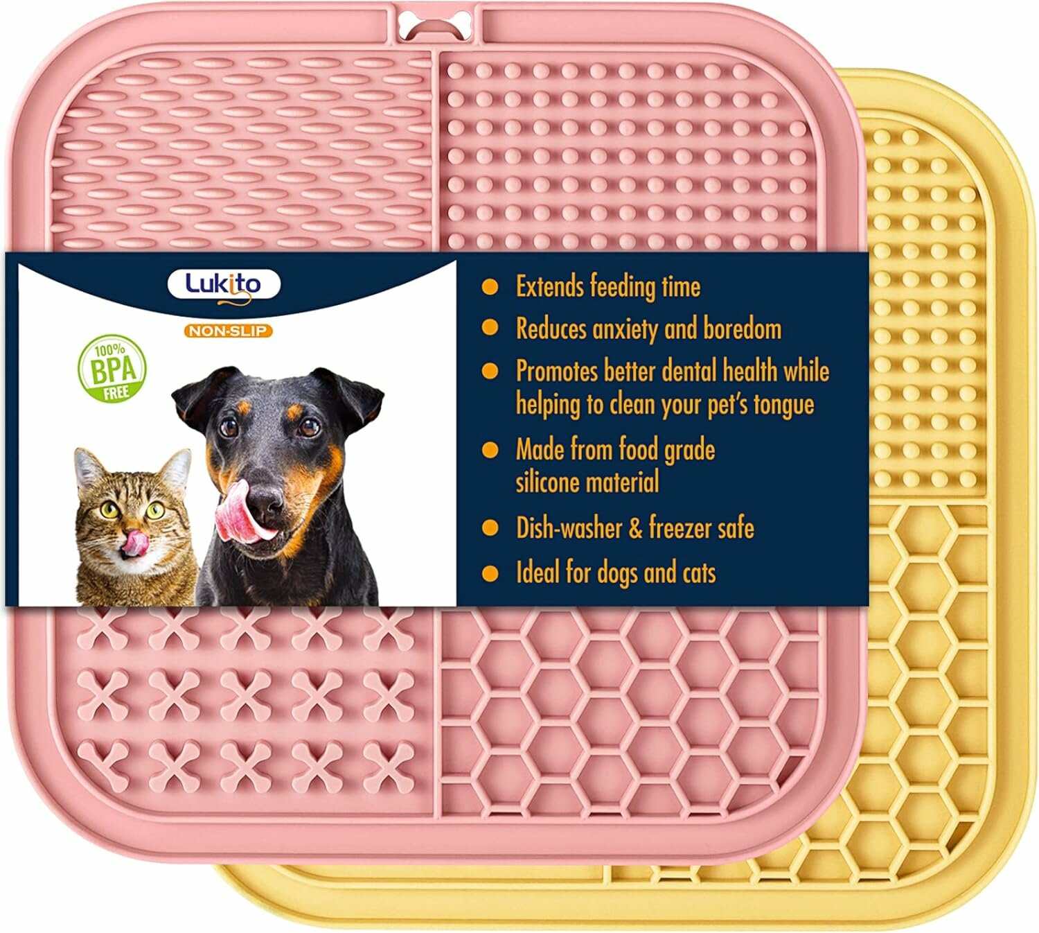 Lukito Lick Mat для Dogs & Cats 2 упаковки с присоски