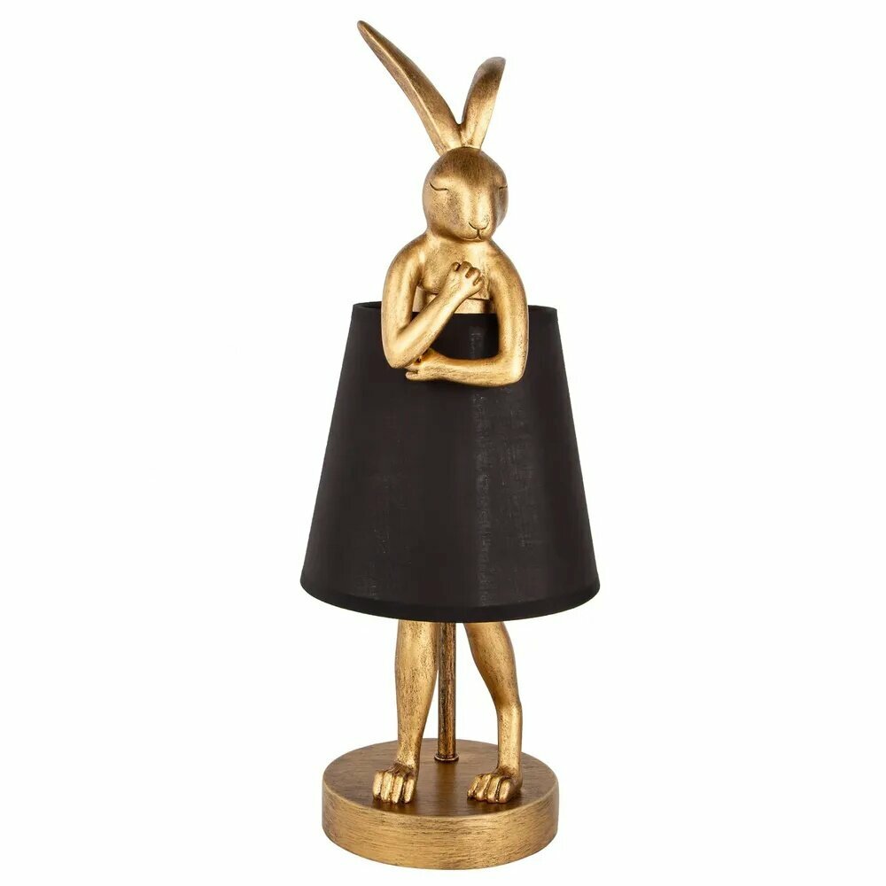 Светильник настольный светодиодный, H40cm настольные лампы с золотым кроликом из смолы, защита глаз для домашнего декора, прикроватное освещение для офиса и кабинета