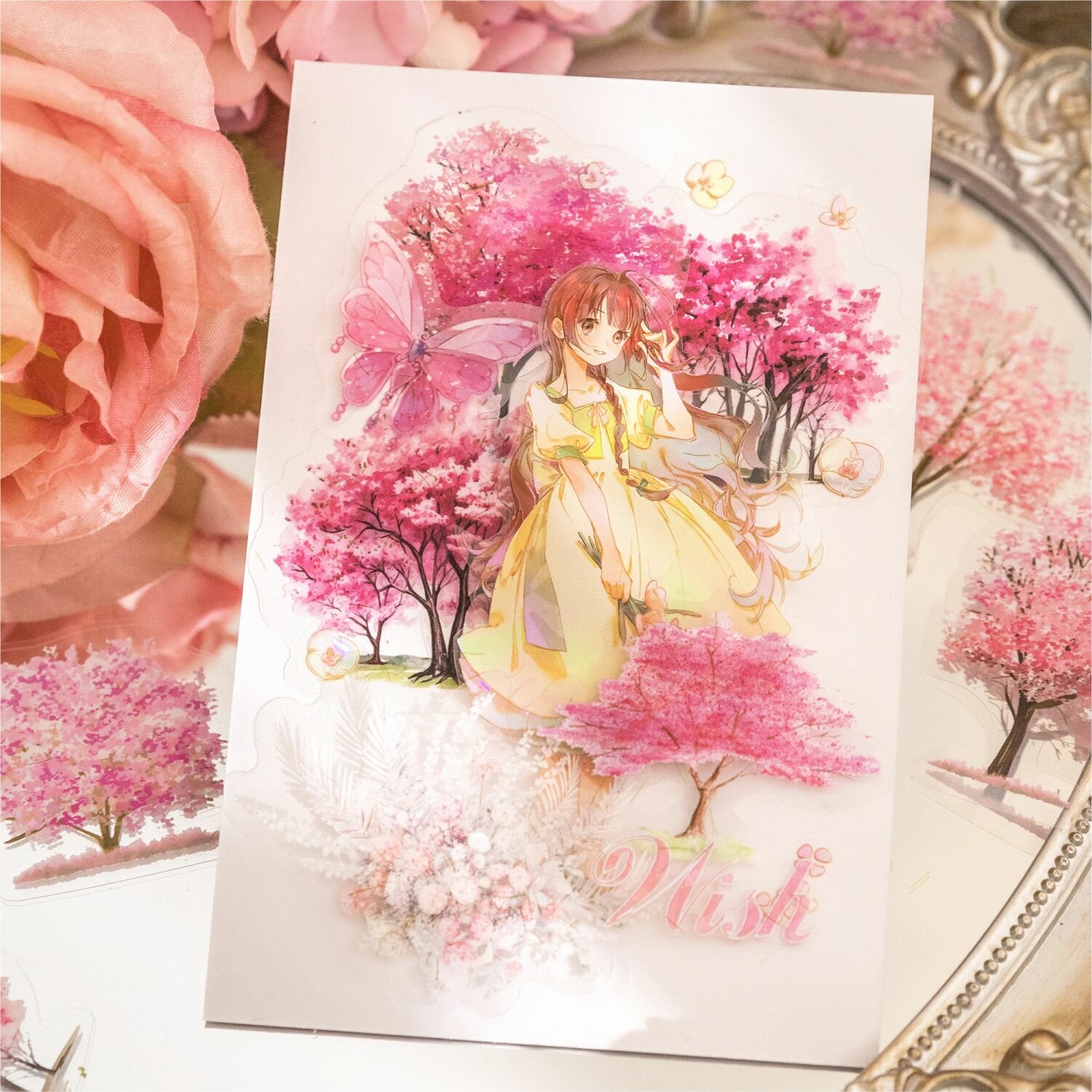 Набор стикеров: зеленые растения, свежие деревья, тема 40 листов / коробка можно использовать для украшения справочника и изготовления поздравительных открыток