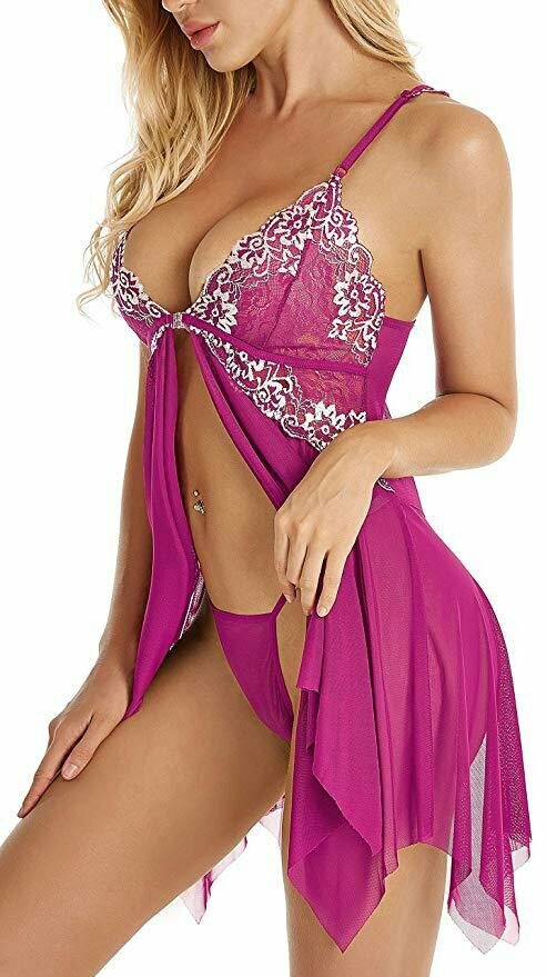 Женское платье-комбинация из сетки с кружевной отделкой для дома