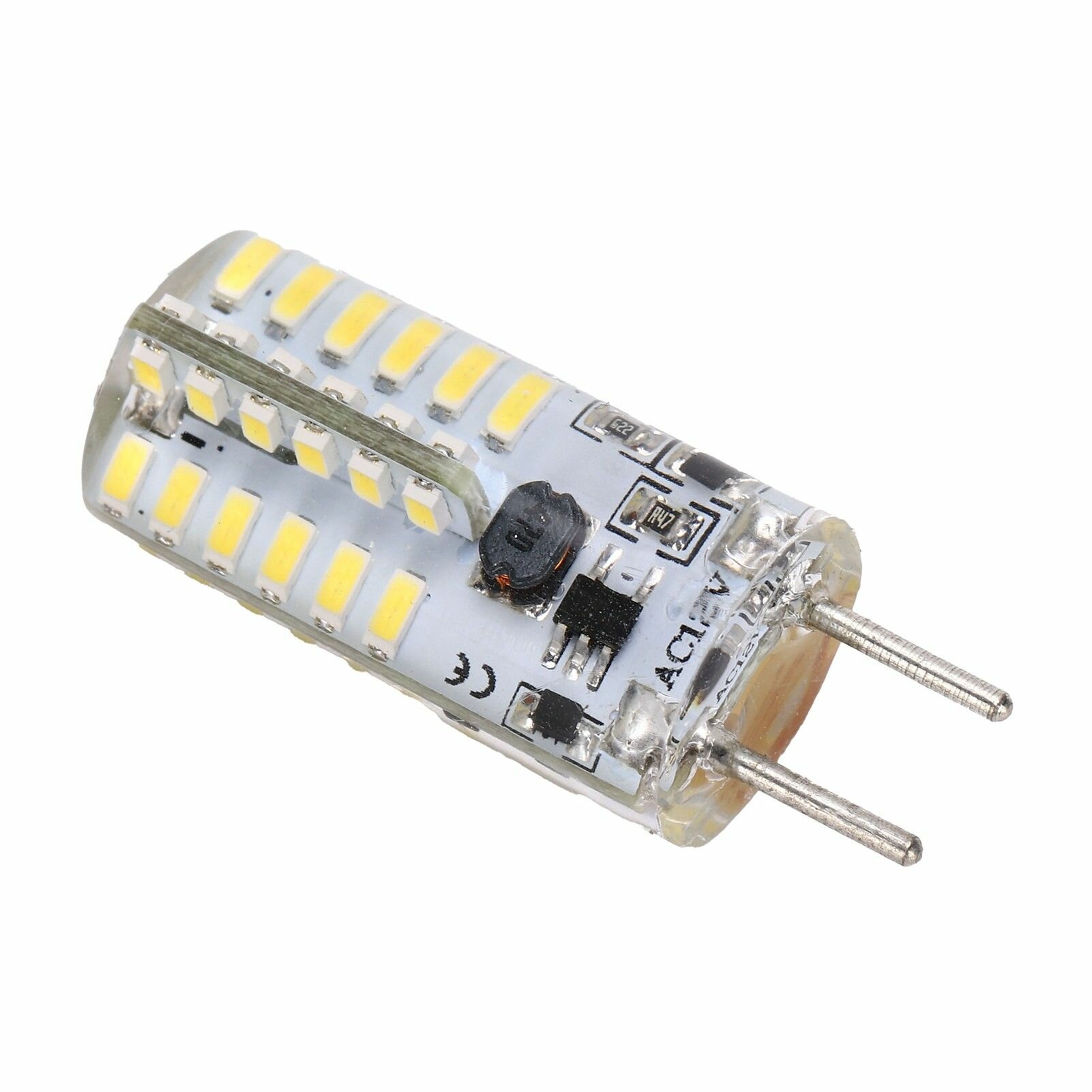 48LED силиконовая лампа 3W 300LM GY6.35 BiPin лампа AC12V для люстры, потолочной лампы (холодный белый 60006500K)