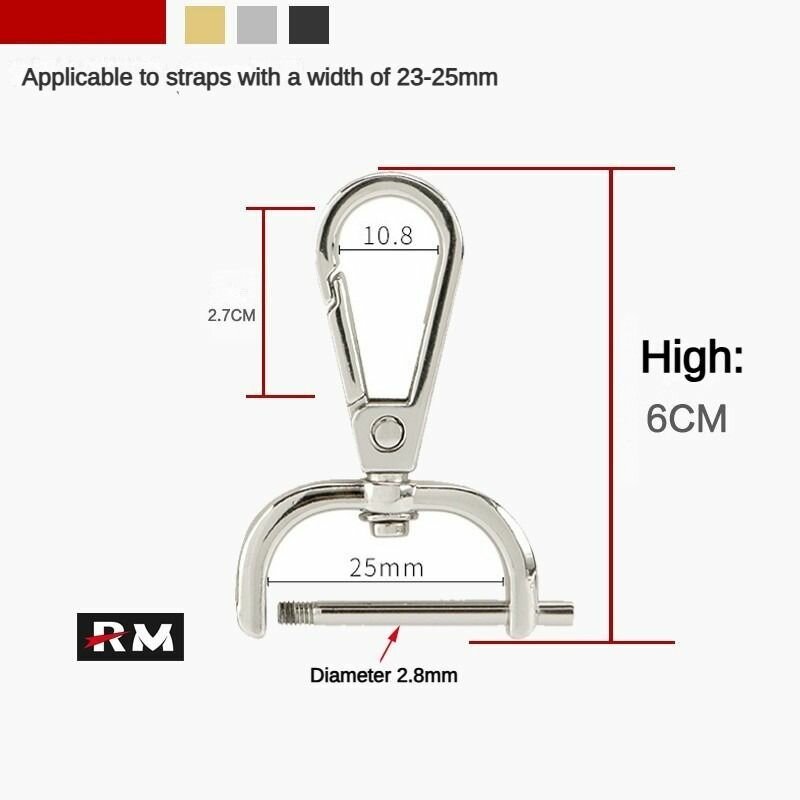 Съёмные металлические карабины для сумок и багажа, пряжка плечевого ремня 25 мм, серебристые крепления, набор 2 шт, универсальная фастекс застёжка
