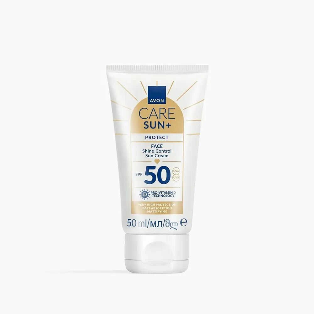 AVON Care SUN+ Солнцезащитный матирующий крем для лица SPF 50, 50 мл