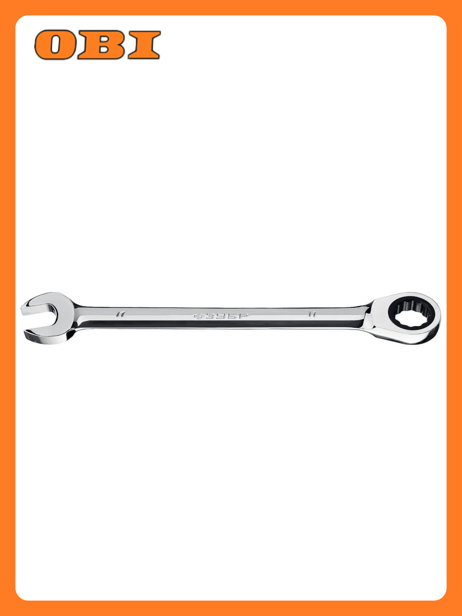 Гаечный ключ ЗУБР, комбинированный, профессиональный, CrV сталь, хромированный, 17мм