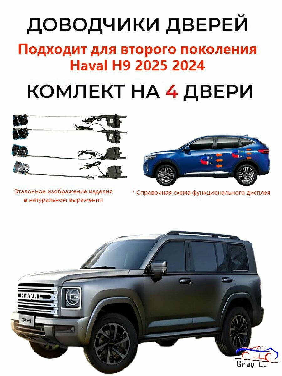 Доводчики дверей Haval H9 2024+, 4 двери(Гарантия 2 года)