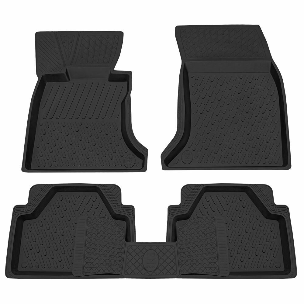 Коврик салонный резиновый (черный) для BMW 3 series E90/ бмв 3 е90 (05-12) (Борт 4см)