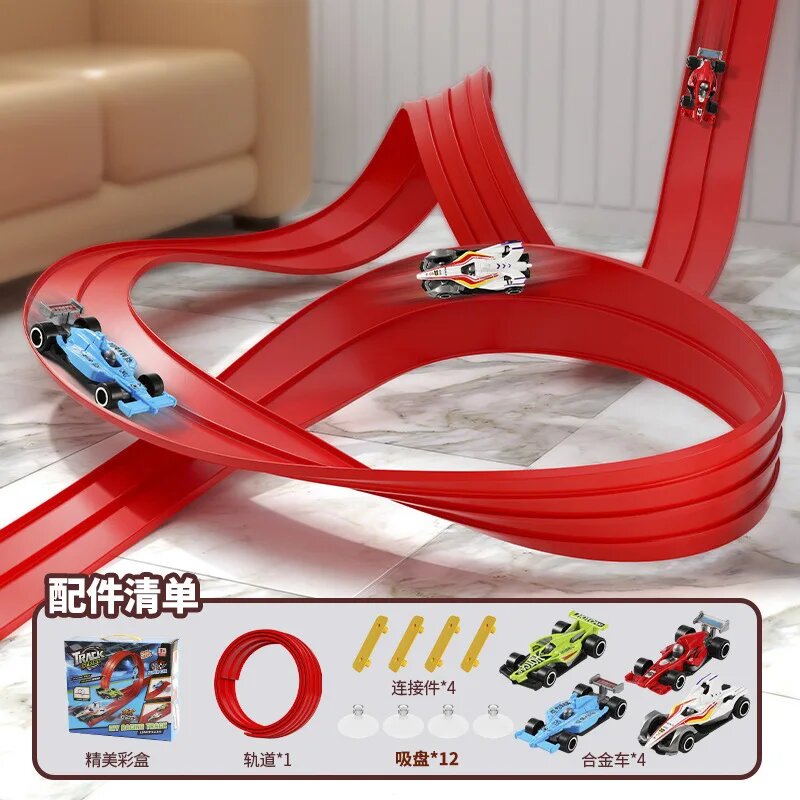 Красный трек 4M DIY с 4 машинками