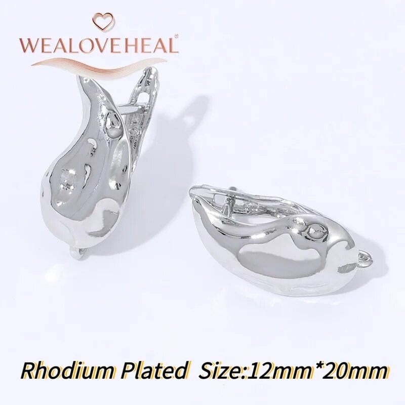 Швензы для сережек WEALOVEHEAL, Rhodium Plated, 2 Pairs