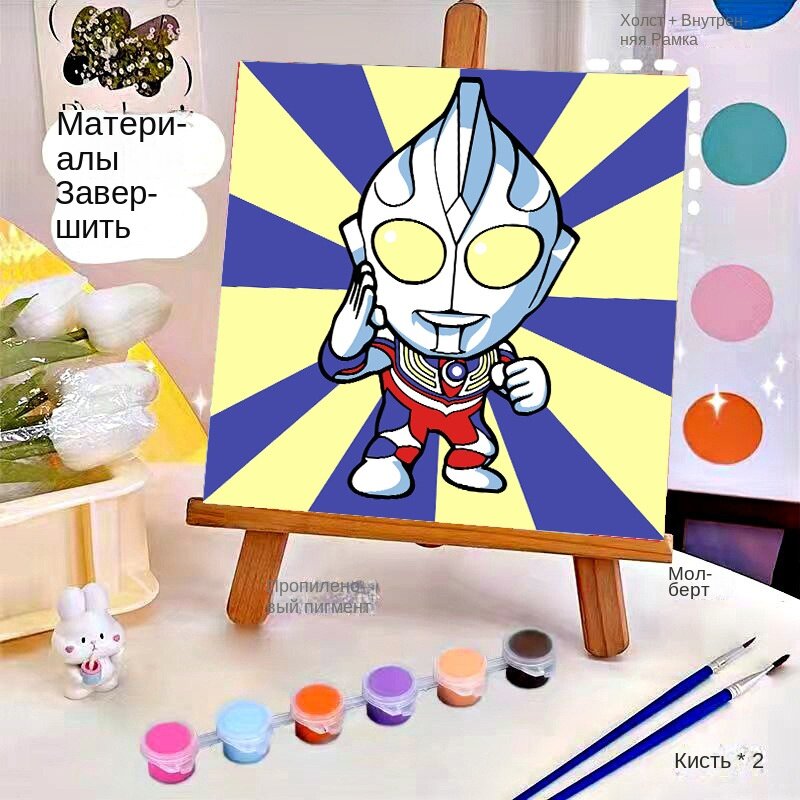 Цифровая картина маслом 20*20, аниме, раскраска маслом, ручная роспись маслом, декор для спальни.