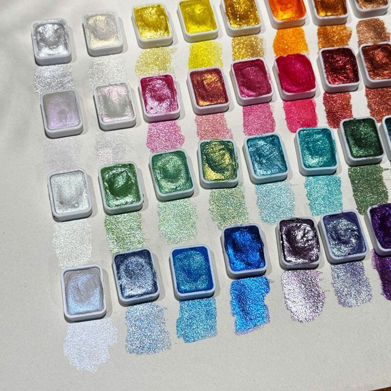 Мандала Цветные Жемчужные Акварельные Краски Твердые Акварельные Художественные Инструменты для Рисования Ногтей Глина для Окрашивания