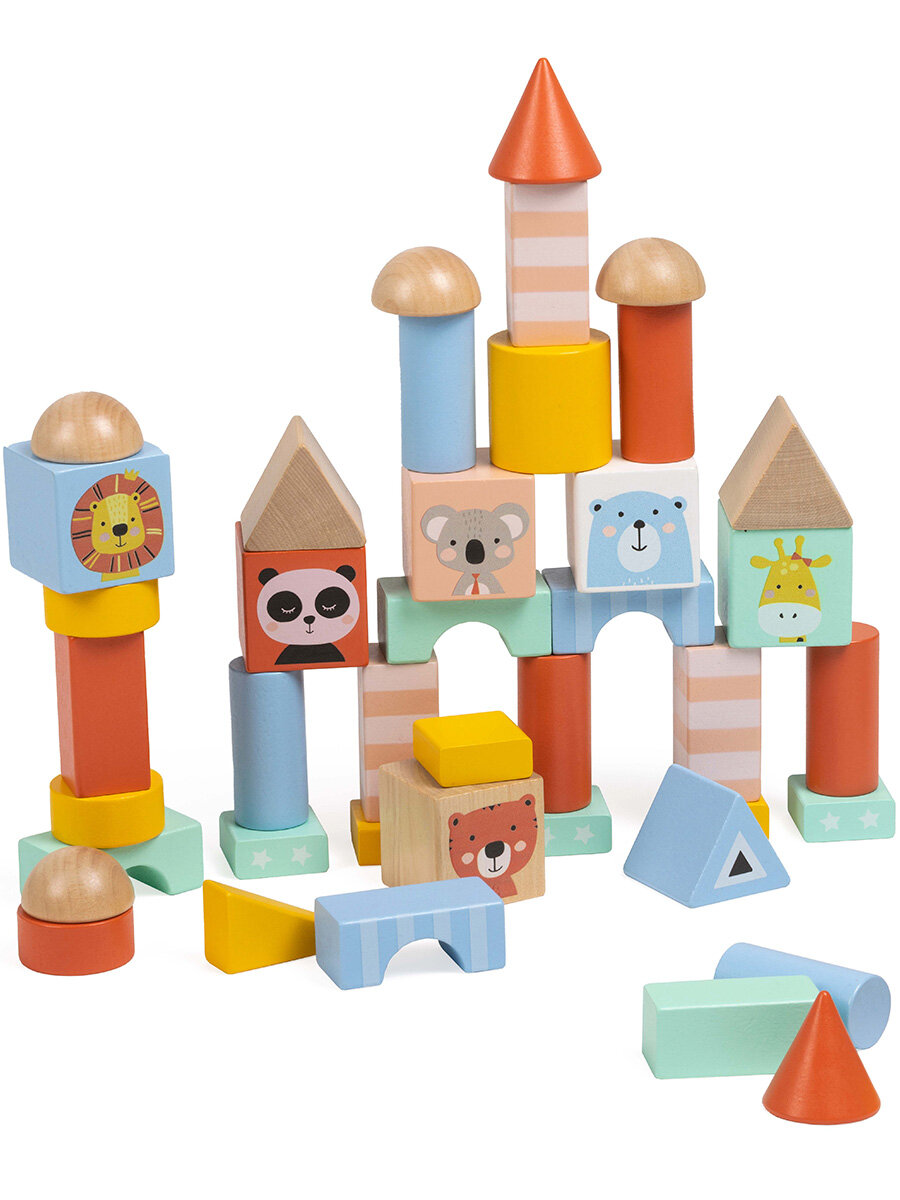 Конструктор EurekaKids "Дворец животных", дерево, 46 деталей, от 1.5 лет