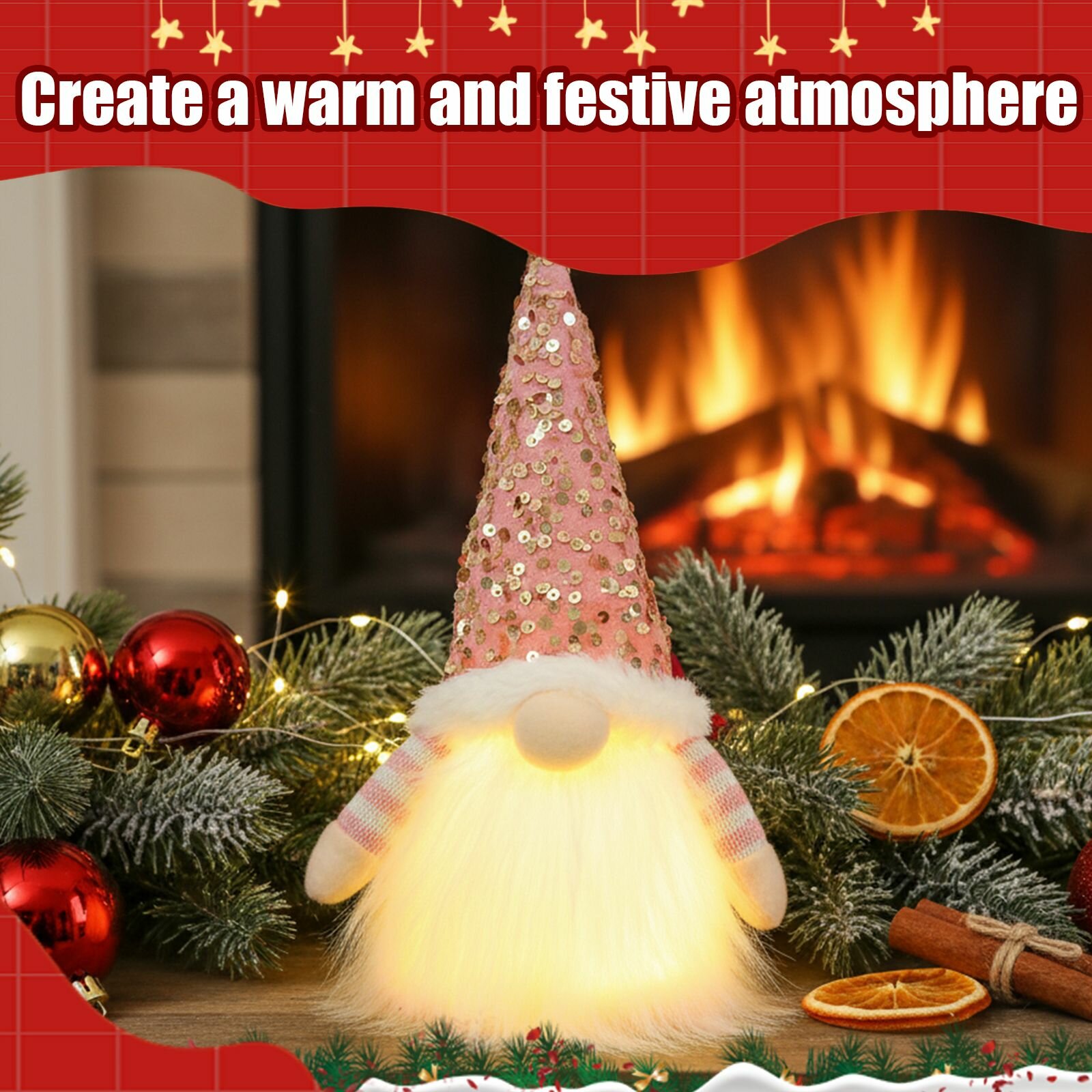 Рождественские украшения Gnome 12 дюймов с подсветкой рождественские гномы плюшевая кукла украшение