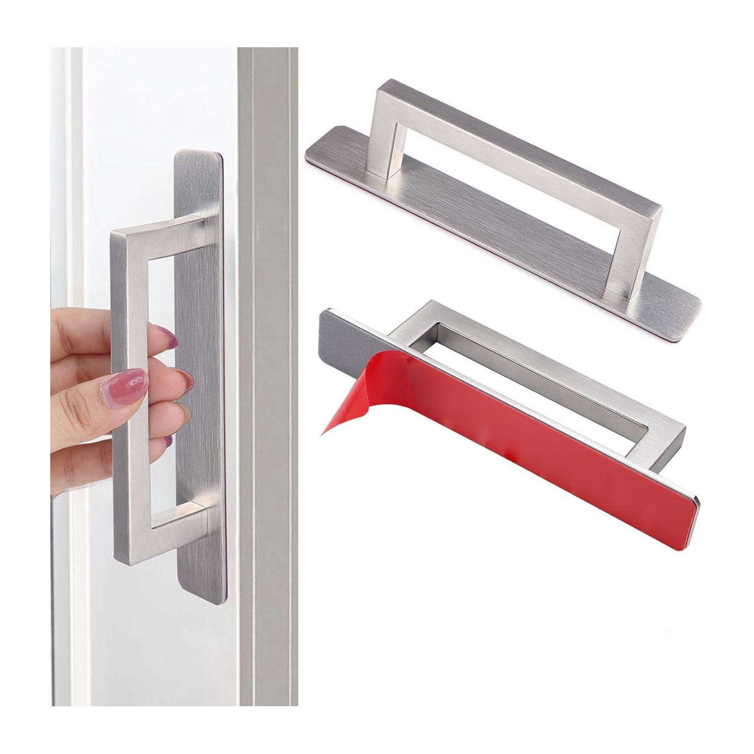 2 шт. квадратные ручки для дверей из нержавеющей стали без отверстий