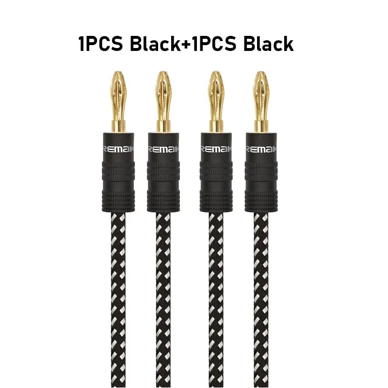 DREMAKE HiFi Акустический кабель с бананами 14AWG 2 шт. черный, 2 м