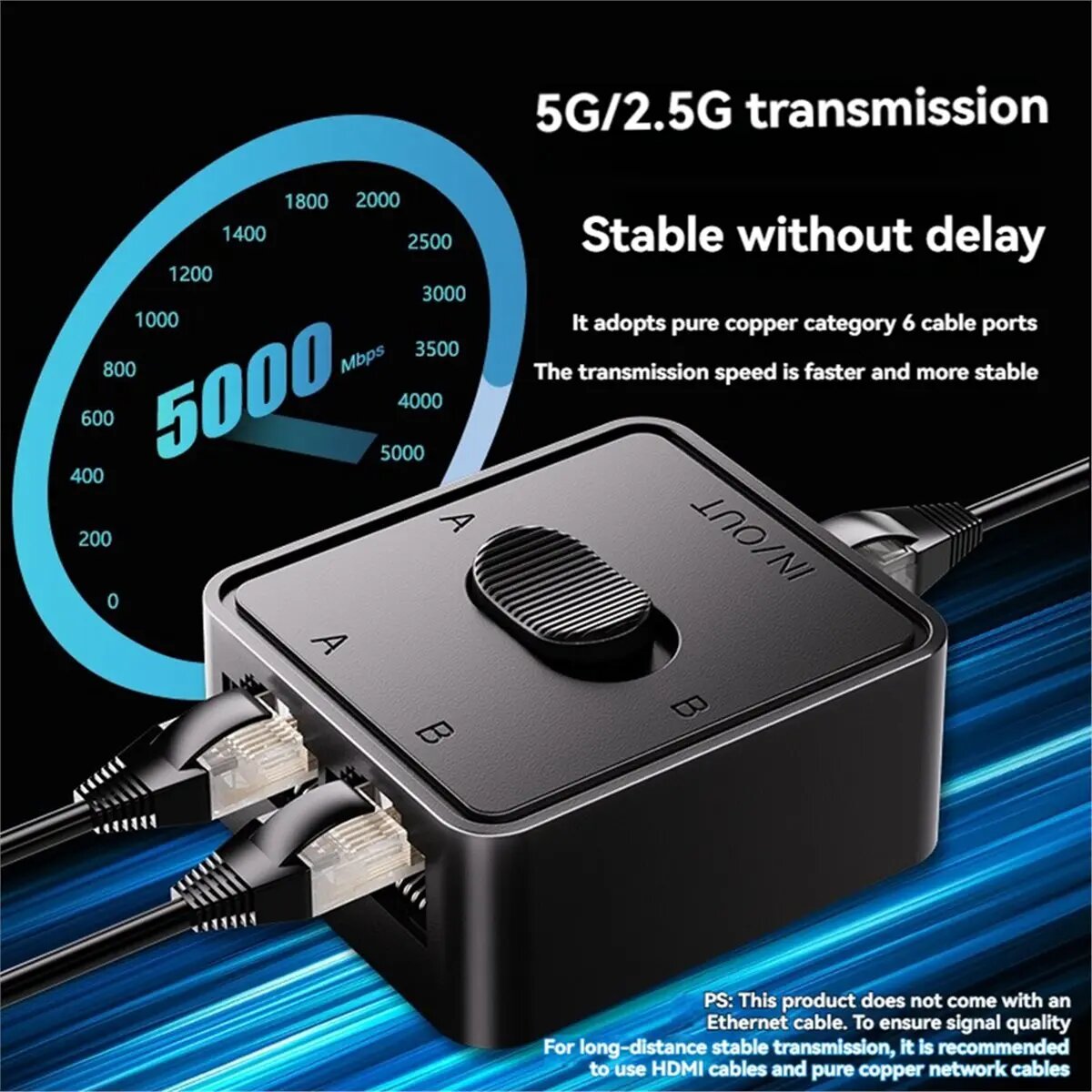 Стабильный гигабитный сетевой коммутатор 5G/2,5G/1G RJ45 LAN 2 в 1