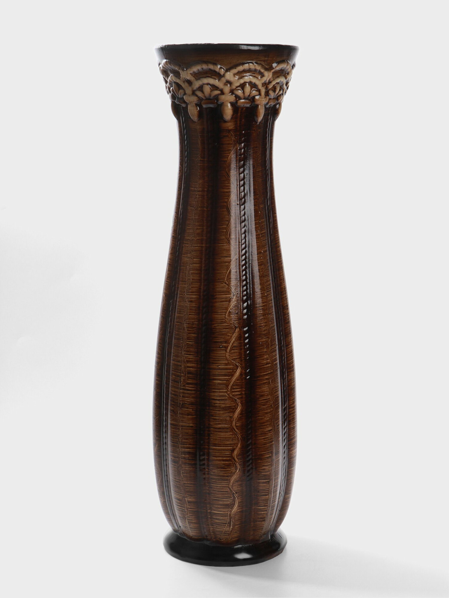 Ваза напольная "Чаиро", 60x16 см, керамика, коричневая, вид вазы: напольная