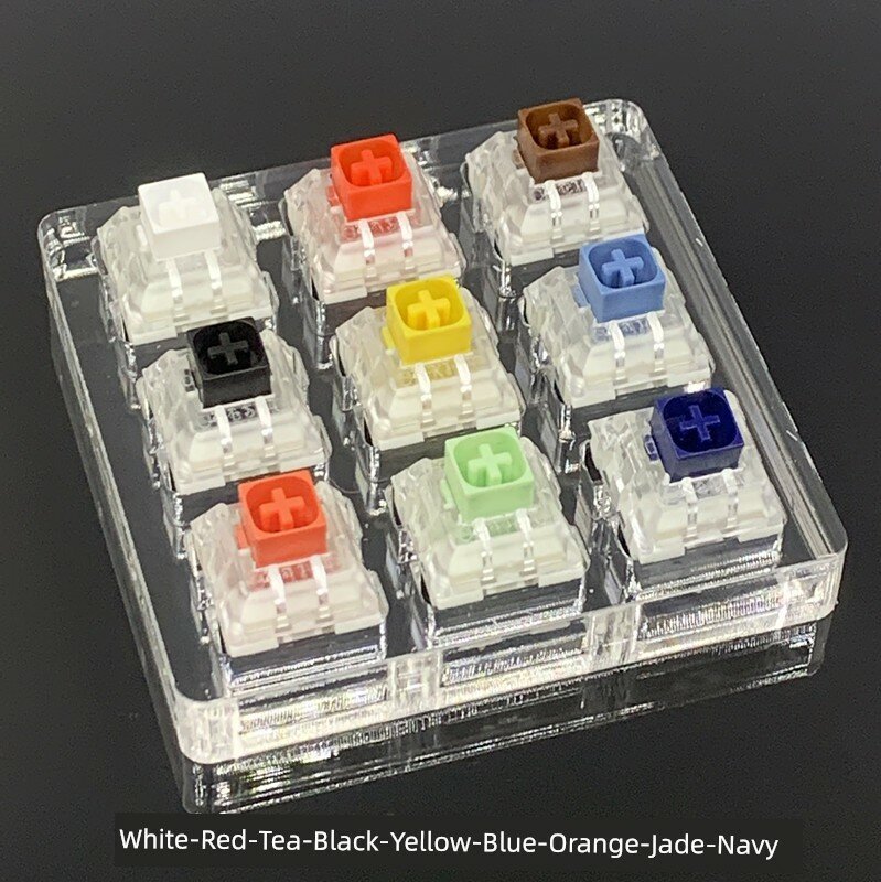 Механические переключатели Kailh BOX: Ice Cream Green, Black Tea, Black and White, JADE NAVY, Silent Pink. Кайхуа_Ось