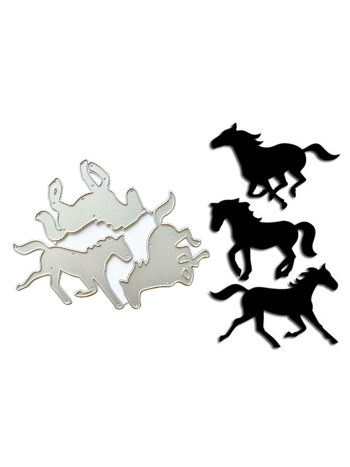 Металлические штампы для вырезания лошадей Трафареты Шаблон для вырезания своими руками для скрапбукинга