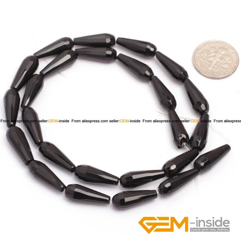 Бусины из черного агата 6x16mm GEM-inside