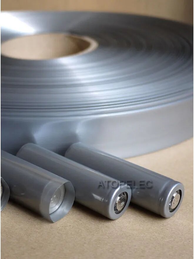 5 метров 29,5 мм ширина пвх PVC 18650 Батарея Термоусадочный рукав Серебряный