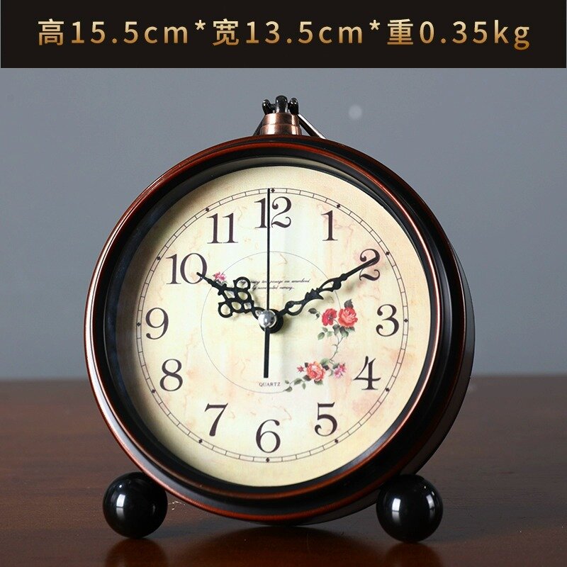 Ретро небольшой будильник орнамент, настольные часы тихий стол часы, спальня настольные часы