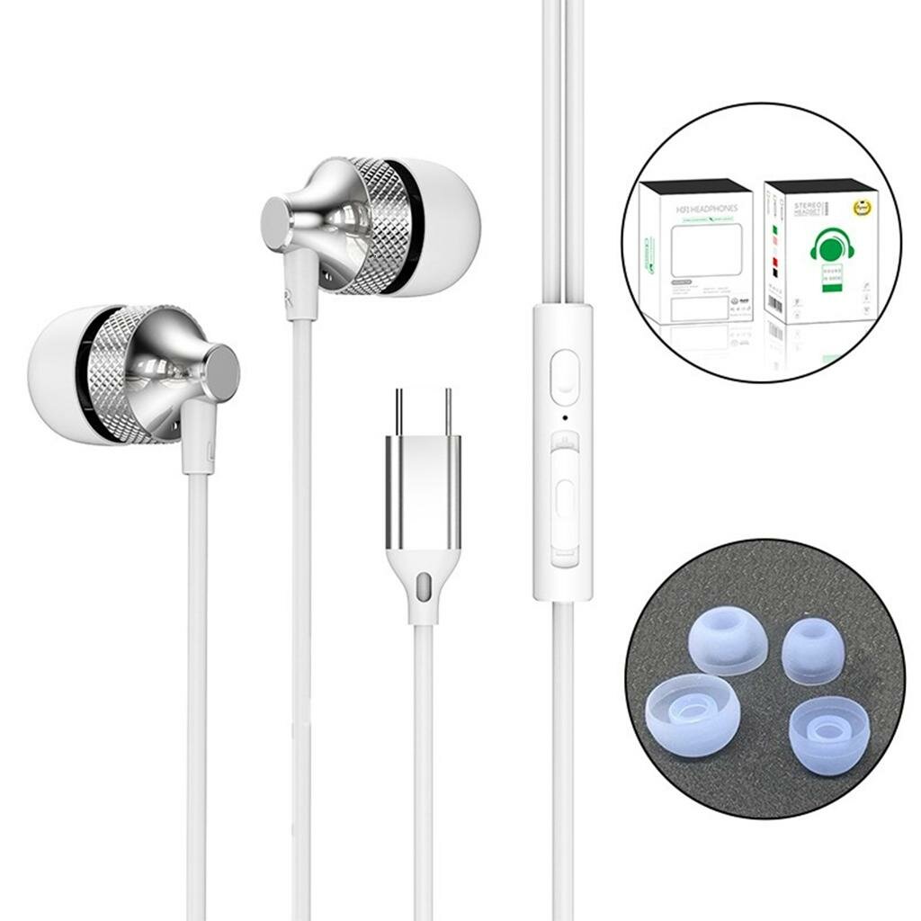 Наушники вкладыши с усилением баса, Серебряный порт C