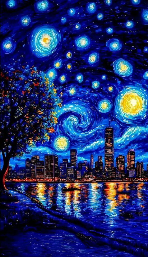 Алмазная Мозаика "Звездная Ночь" 40X50 См Алмазная Вышивка / Картина Стразами Подарков / Украшения