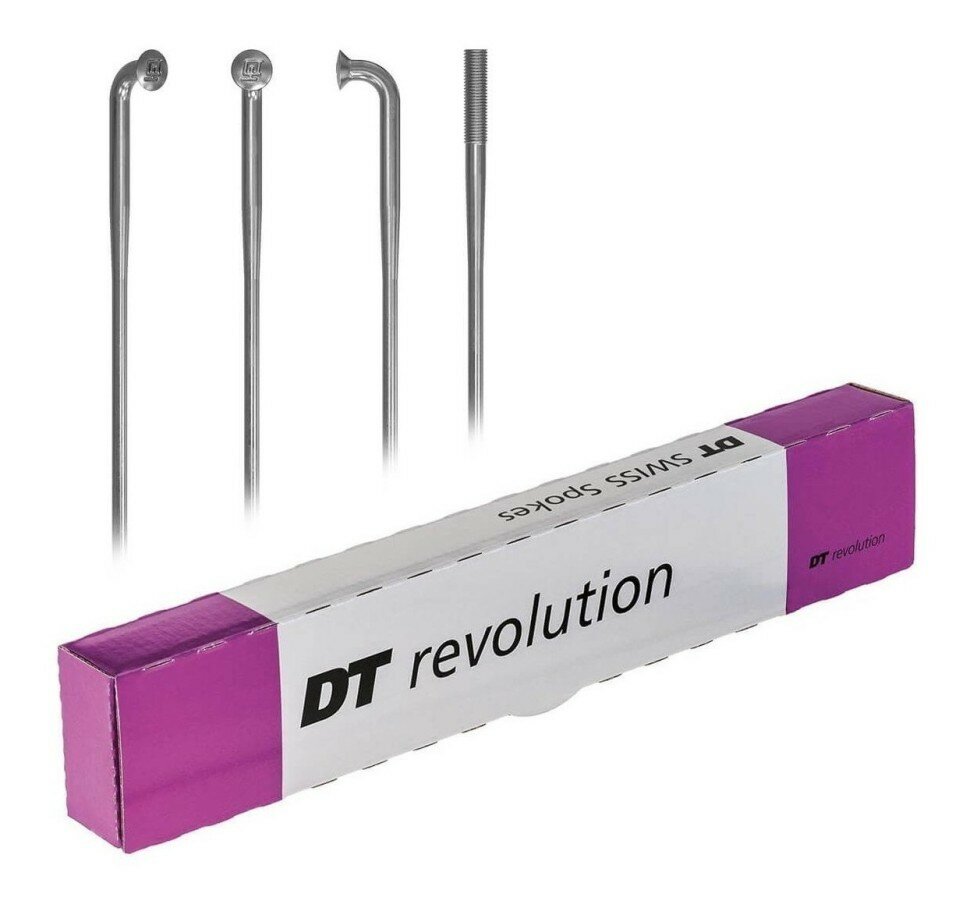Набор из 36-ти спиц DT Swiss Revolution 2.0/1.5/2.0 x 295 мм, без ниппелей, нержавеющая сталь