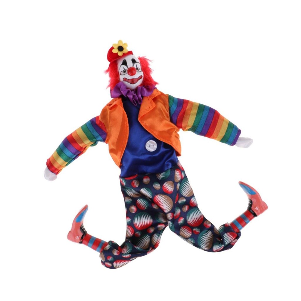 Керамическая кукла клоун с длинными ногами