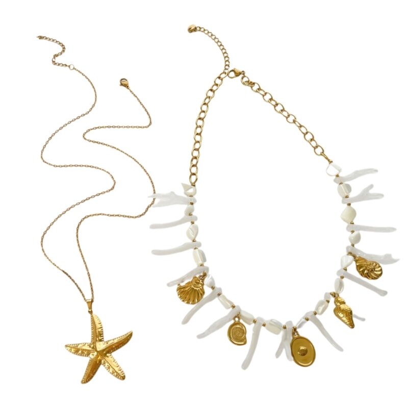 Мода морская звезда из бисера коралловая раковина персонализированное сложенное ожерелье