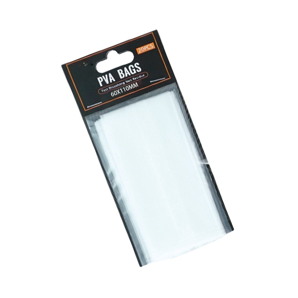 20шт Быстрорастворимых пакетов из ПВА Водорастворимые Мешки Сумка для рыболовных приманок Без остатков Рыболовные снасти и Аксессуары Долговечны