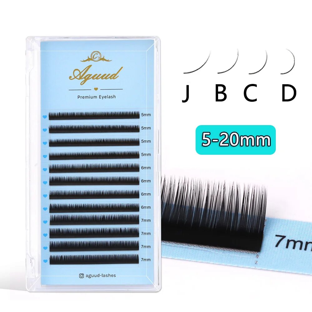 AGUUD J B Curl C изгиб ресницы кашемир 0.07 мм MIX 8-15mm