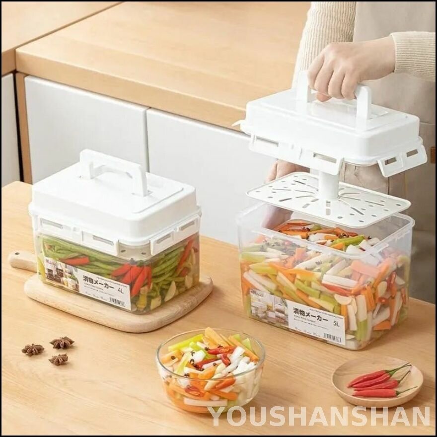 Кадка для засолки, Полипропилен, 4 л, диаметр 23.5 см