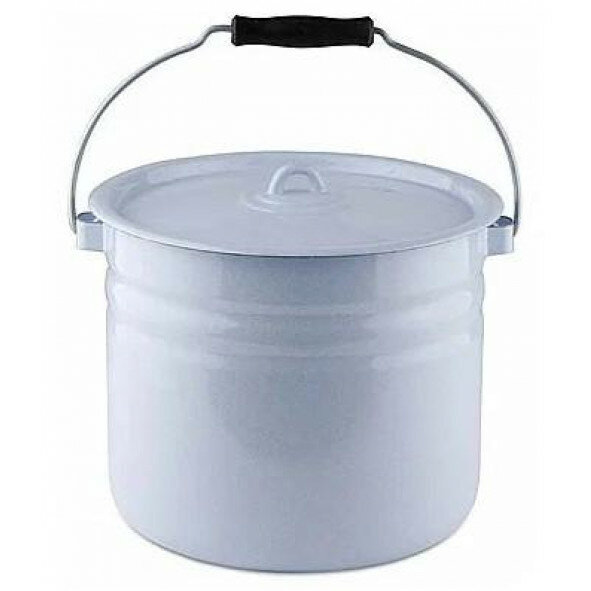 Ведро эмаль 12Л С крышкой жемчужная цельнотянутое лысьва