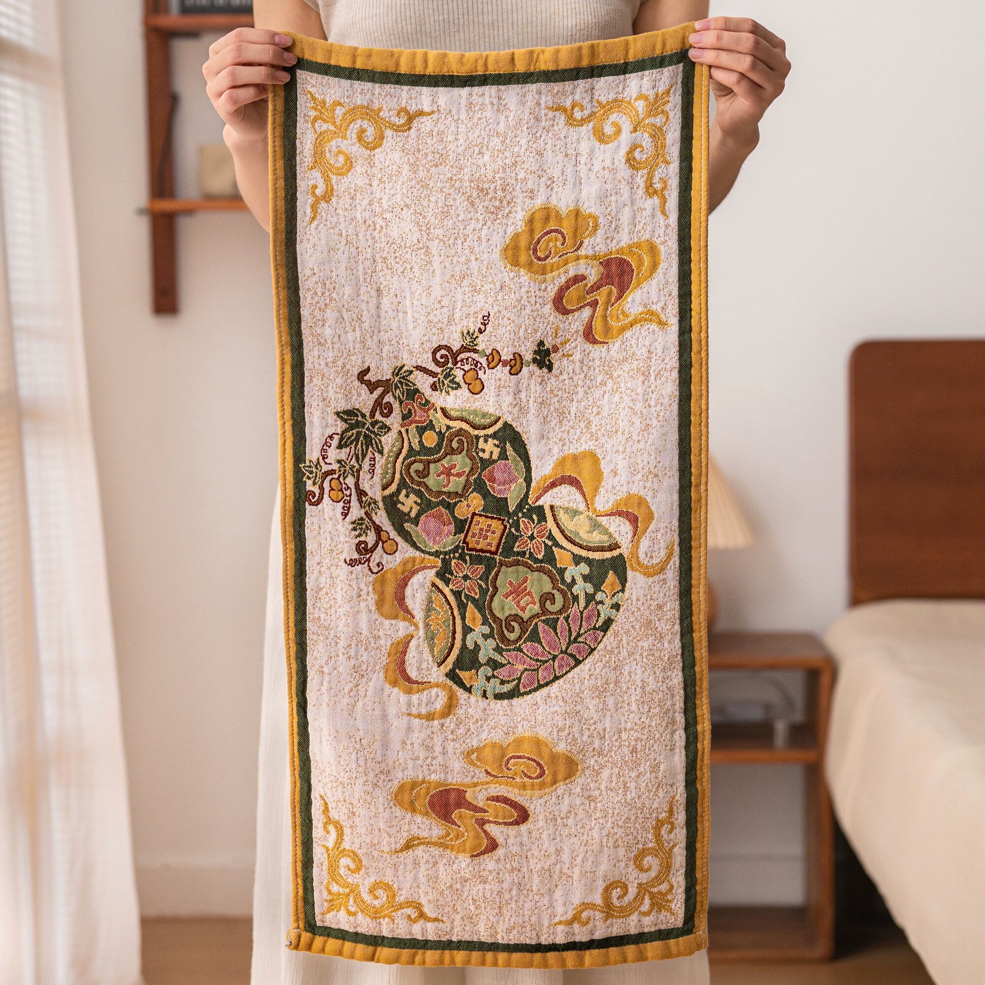 Полотенце из чистого хлопка с китайским узором, класс А, четырехслойное, из марли, для взрослых, новый стиль, полностью