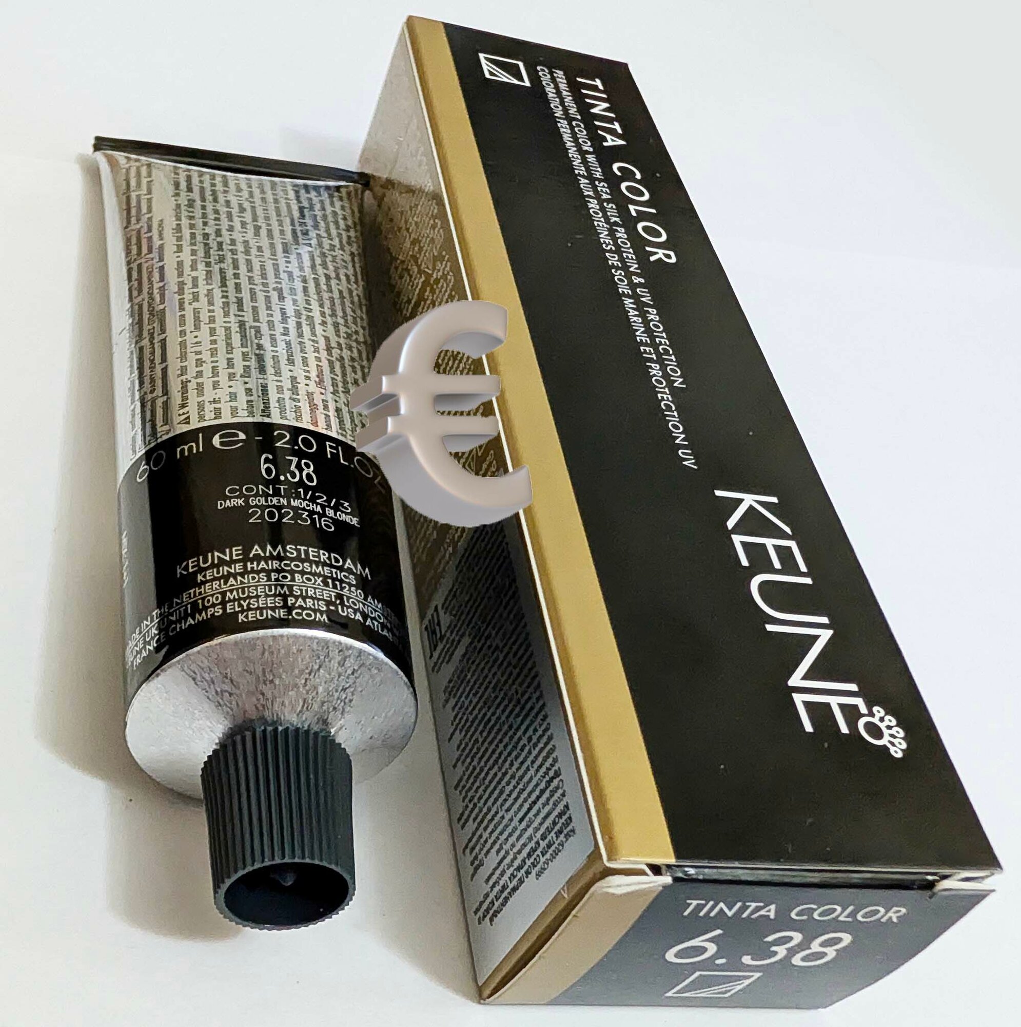 Keune Tinta Color 6.38 стойкая краска для волос Темный золотисто-каштановый блондин, 60 мл