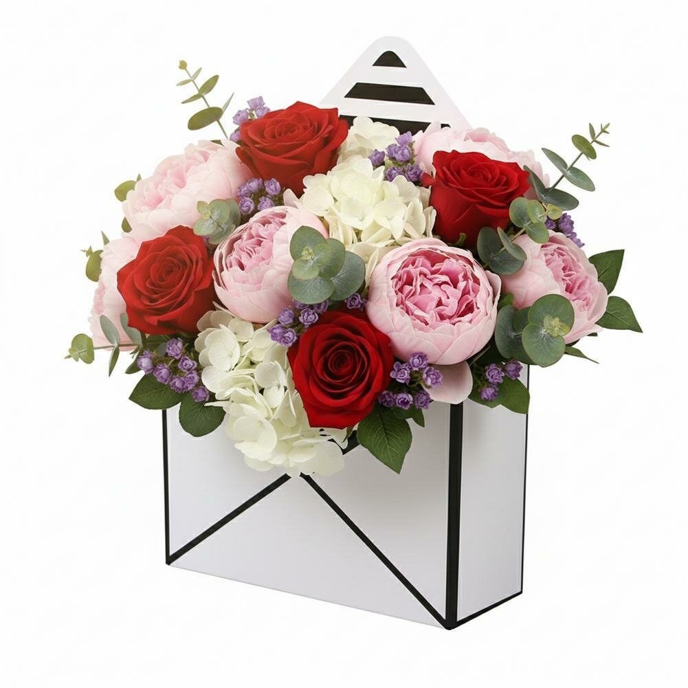 H p hoa phong c ch th t nh s c k , h p ng/gi hoa d ng b u g i (envelope), d ng cho nh florists; h p gi y ng g i v l u tr b hoa, m E7I2