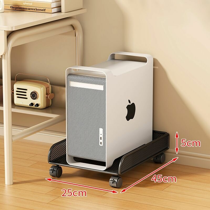 Подставка для компьютера, настольная подставка для корпуса, базовая стойка для хранения, двухъярусная стойка из железа с колесами, передвижная