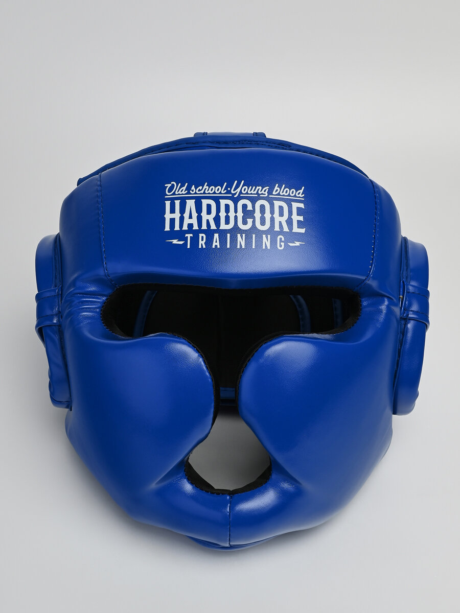 Боксерский шлем классический Hardcore Training Base Blue PU L