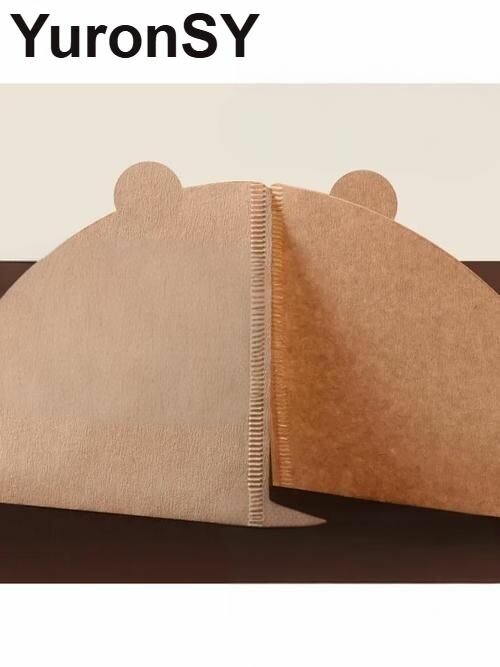 Кофейная фильтровальная бумага из древесного волокна, импортированная из Японии, 50 штук в упаковке, коричневая, безопасная и нетоксичная.