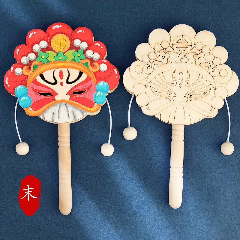 Набор для творчества: детская раскраска-погремушка, материалы для рукоделия, роспись лица по мотивам Пекинской оперы,