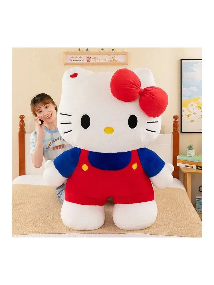 Игрушка hello kitty мягкая кукла кошка с pp наполнителем для девочек, специальные персонажи, красный, 80 см