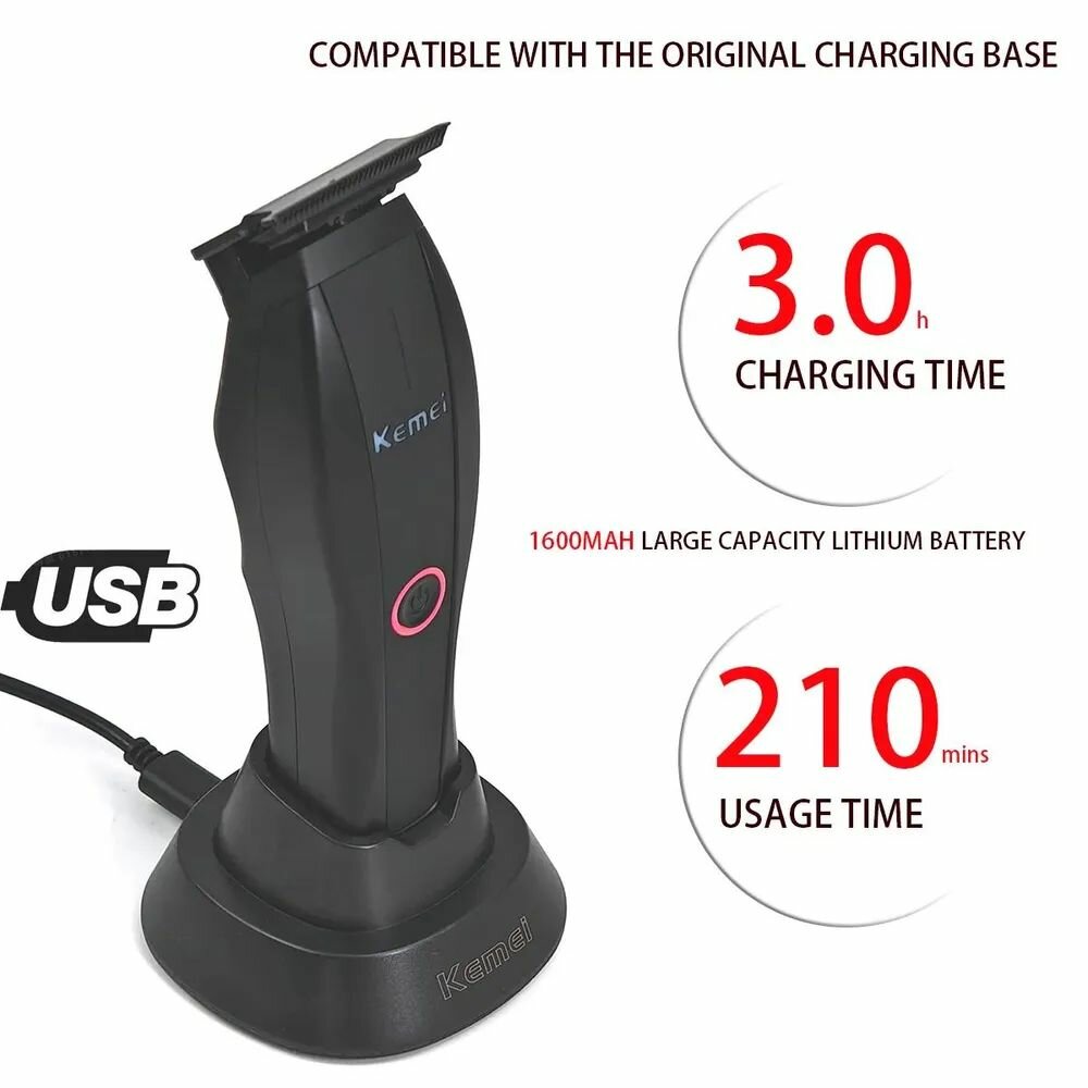 Машинка для стрижки волос Kemei KM-2295 черный