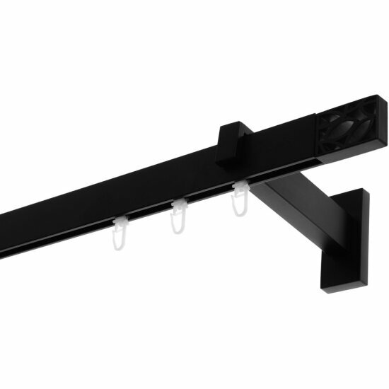 Карниз профильный LM Decor Флэт Лайн Грид однорядный 3,2 м, Черный матовый